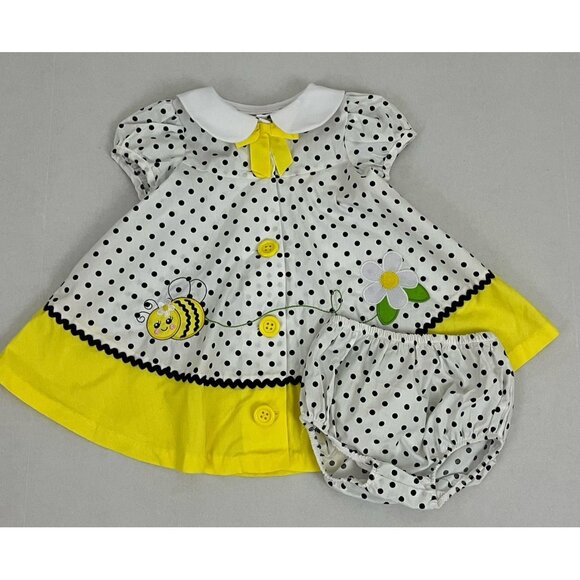 Bonnie Baby | Dresses | Bonnie Baby Girls 2 Months Polka Dot Bumblebee ...